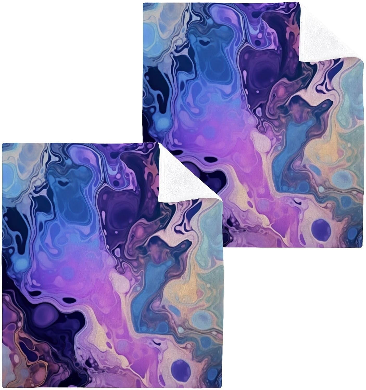 Coolnut 4 Pack Colorful Bubbles Pure Cotton Washcloths 12 x 12 Inch ...