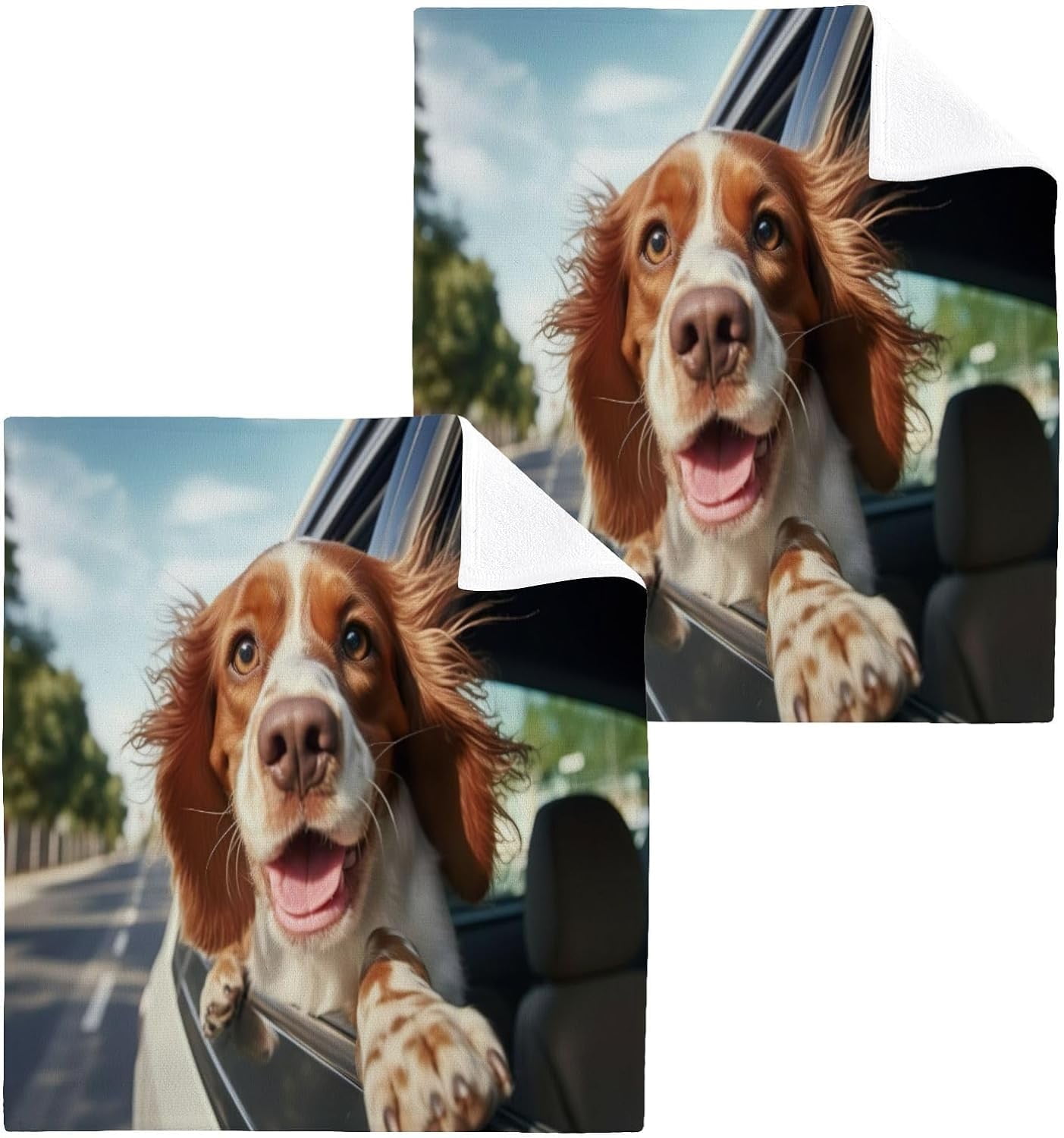 Coolnut 4 Pack Funny Dogs Pure Cotton Washcloths 12 x 12 Inch Reusable ...