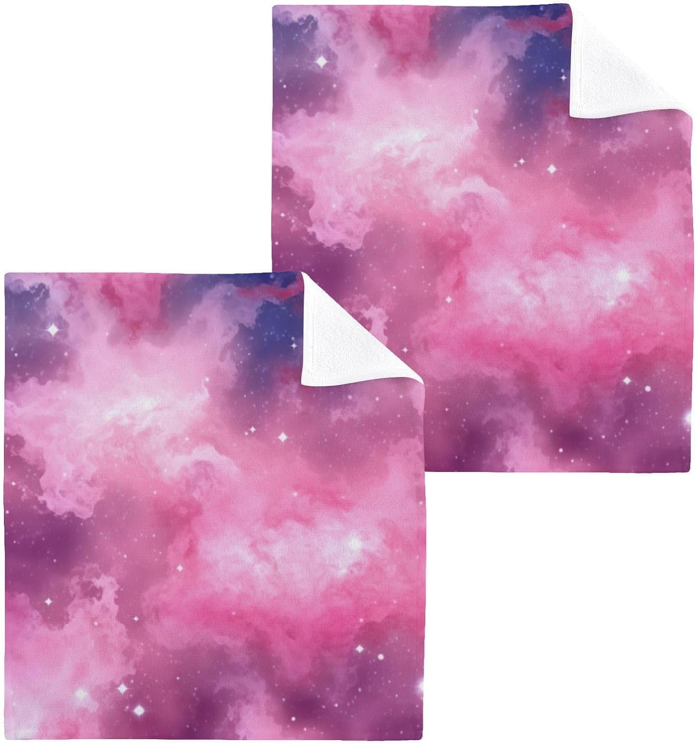 Coolnut 4 Pack Pink Clouds Pure Cotton Washcloths 12 x 12 Inch Reusable ...