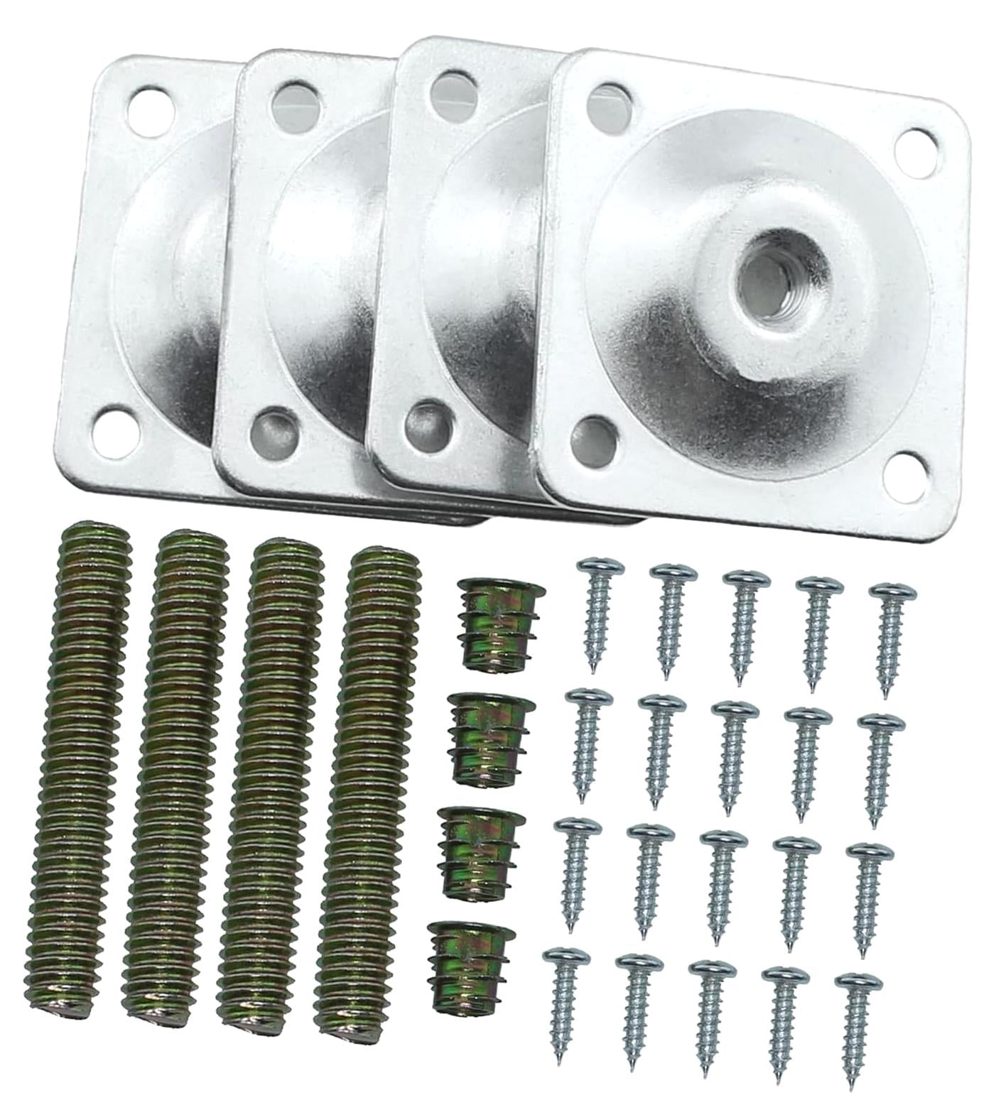 Coolnut 4-Piece Furniture Leg Fixing T Plate Set, 9-Degree Leg Mounting ...