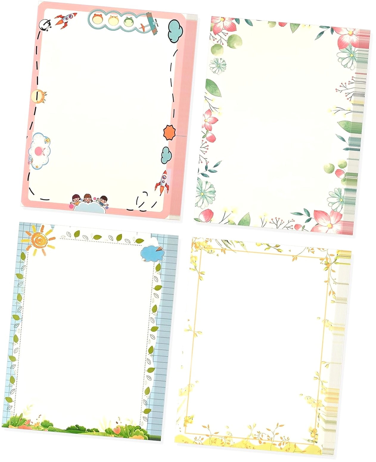 Coolnut 40Pcs Stationery Letter Writing Paper, Floral Writing Paper 8. ...