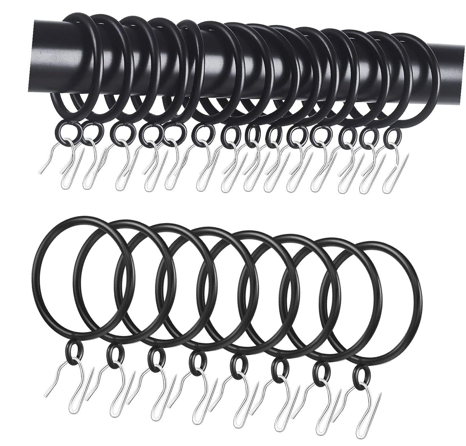 Coolnut 44 Pack Curtain Clips with Eyelets, 1.4 Inch Diameter ...