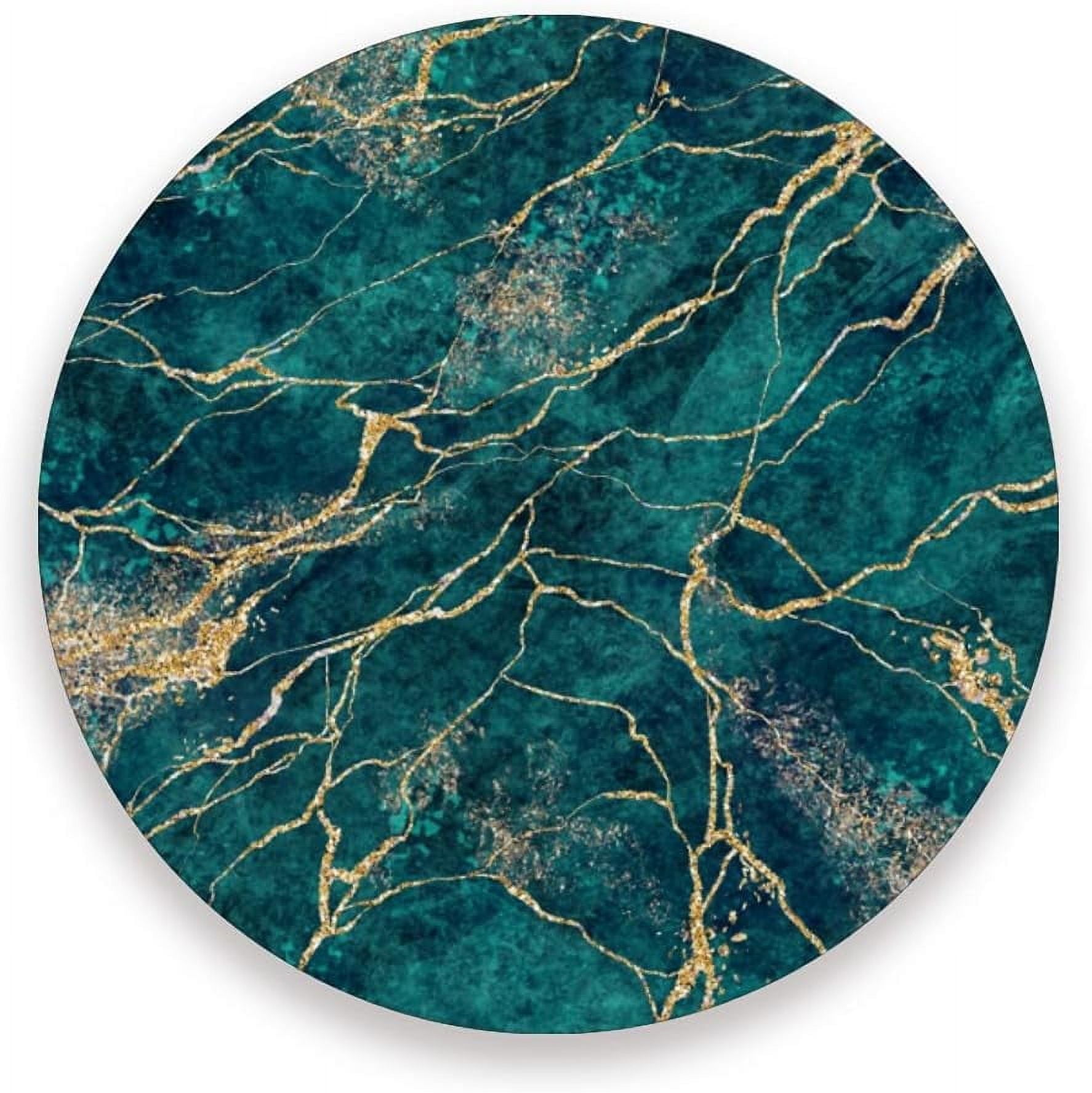 Coolnut 4PCS Coasters for Drinks Absorbent,Cyan and Gold Marble Texture ...