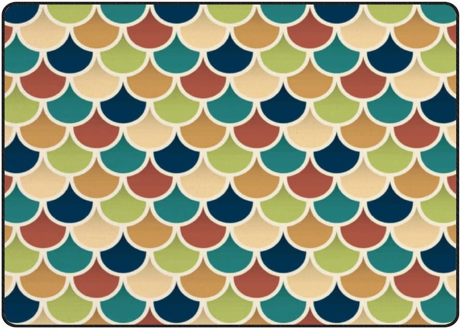 Coolnut 5'3" x 4' (63 x 48 in) Area Rug, Background with Fish Scales ...