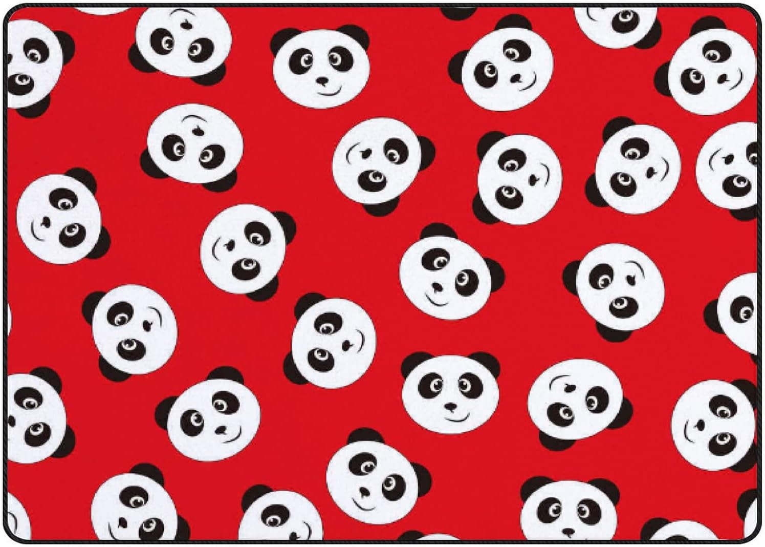 Coolnut 5'3" x 4' (63 x 48 in) Area Rug, Black and White Smiling Panda ...