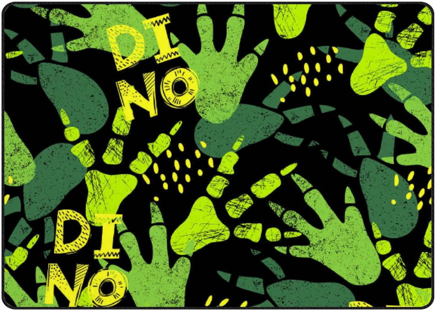 Coolnut 5'3" x 4' (63 x 48 in) Area Rug, Dinosaur Footprint Tracks ...