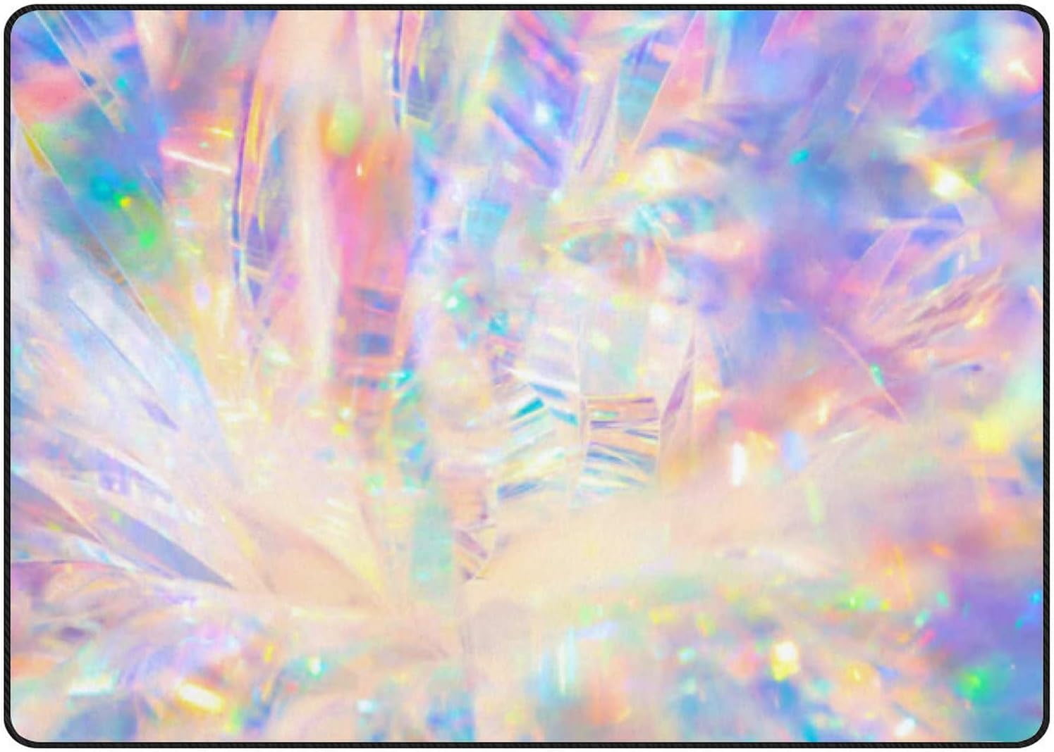 Coolnut 5'3" x 4' (63 x 48 in) Area Rug, Holographic Iridescent ...