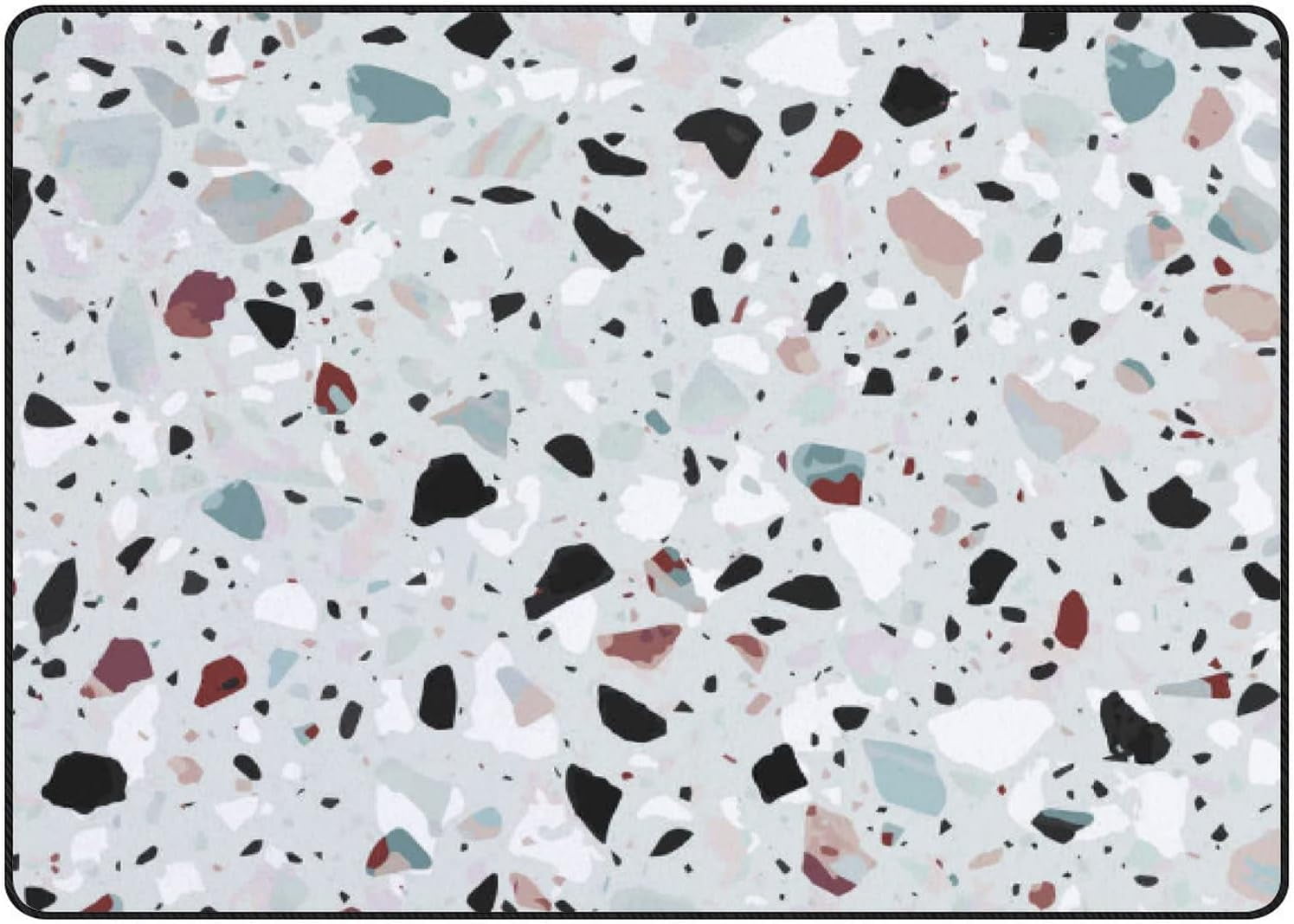 Coolnut 5'3" x 4' (63 x 48 in) Area Rug, Terrazzo in Gray Colors ...
