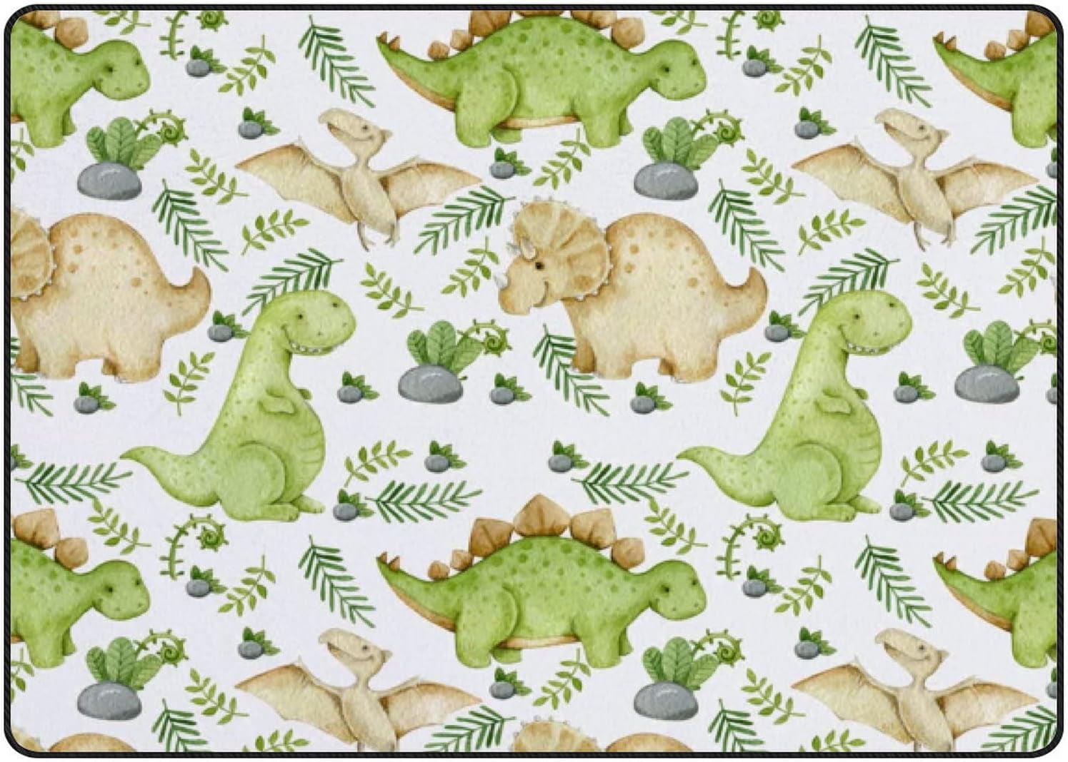 Coolnut 5'3" x 4' (63 x 48 in) Area Rug, Watercolor Cute Little ...