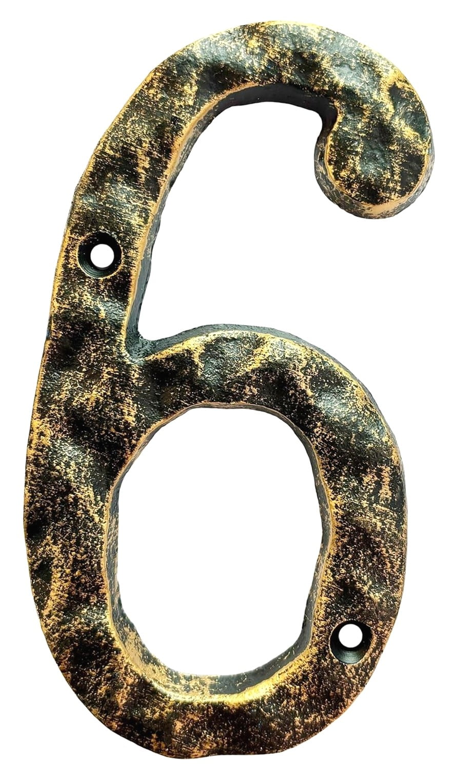 Coolnut 5.5 Inch Cast Iron House Numbers Hammered Mailbox Numbers Metal ...