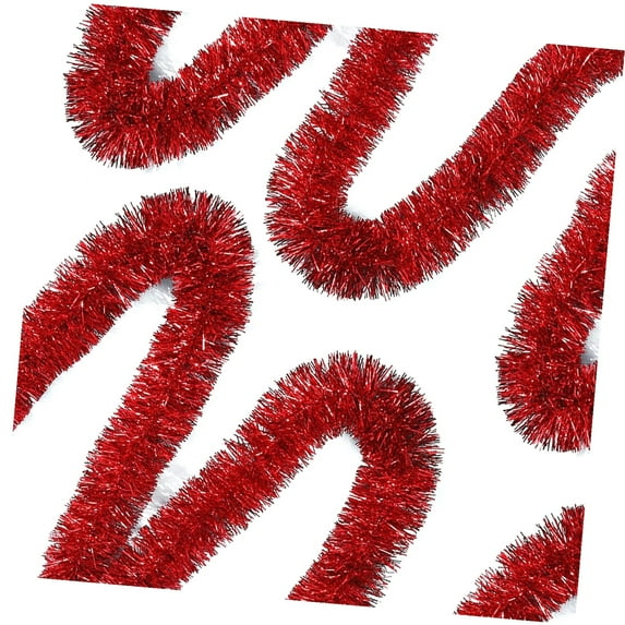 Coolnut 50 Feet Red Tinsel Garland Christmas Foil Tinsel Garland ...