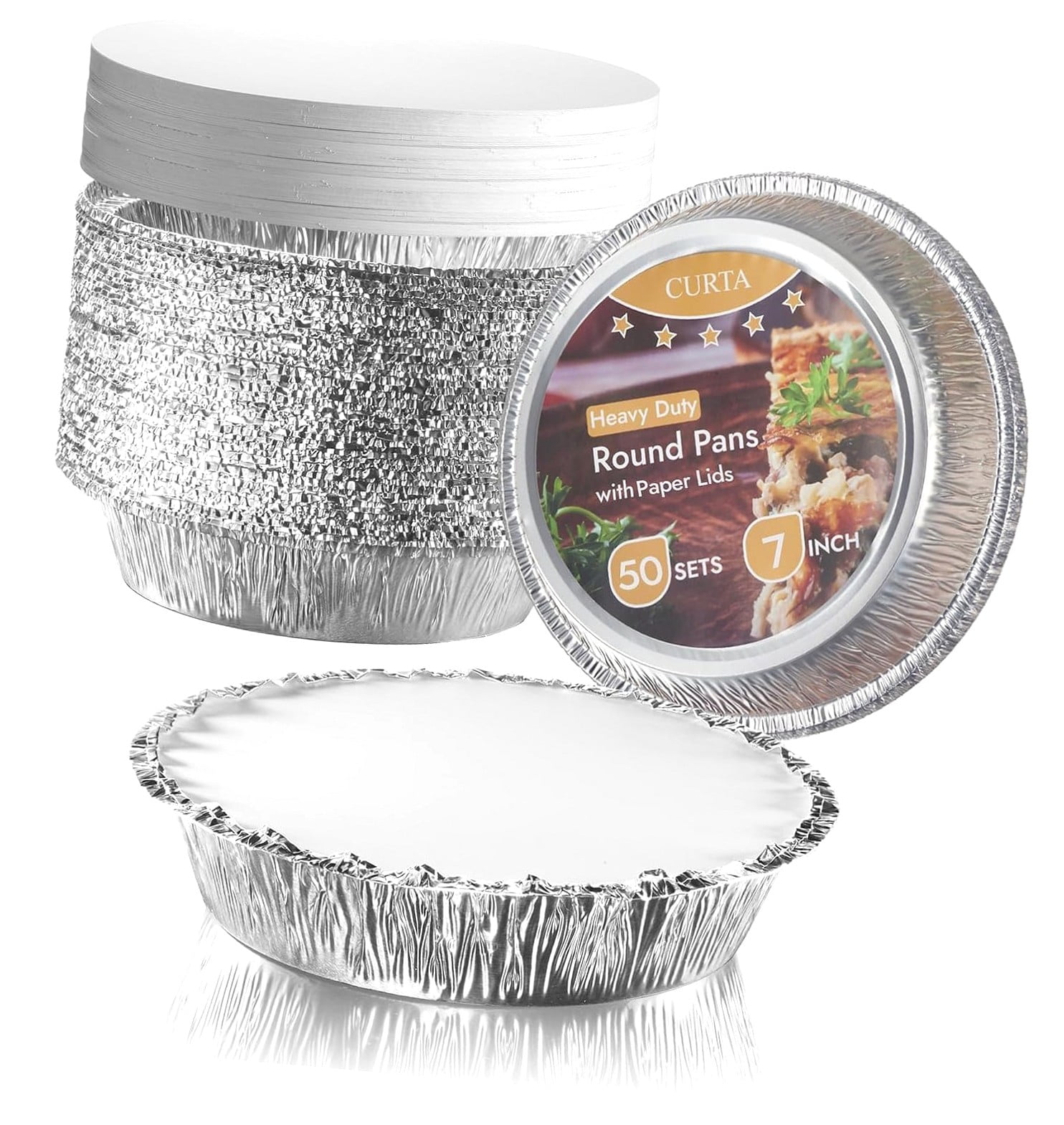 Coolnut 50 Pack 7" Aluminum Foil Pans with Paper Liners | for Broiling, Baking, Storage ...