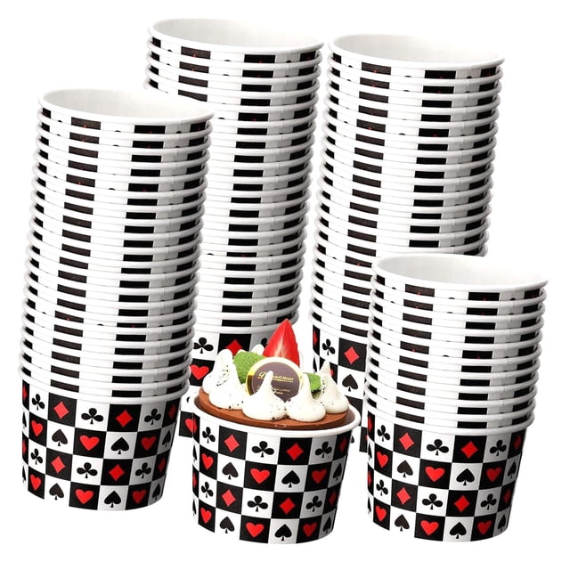 Coolnut 50 Pack Co Ice Cups 9 oz Poker Dessert Bowls Paper Soup Bowls ...