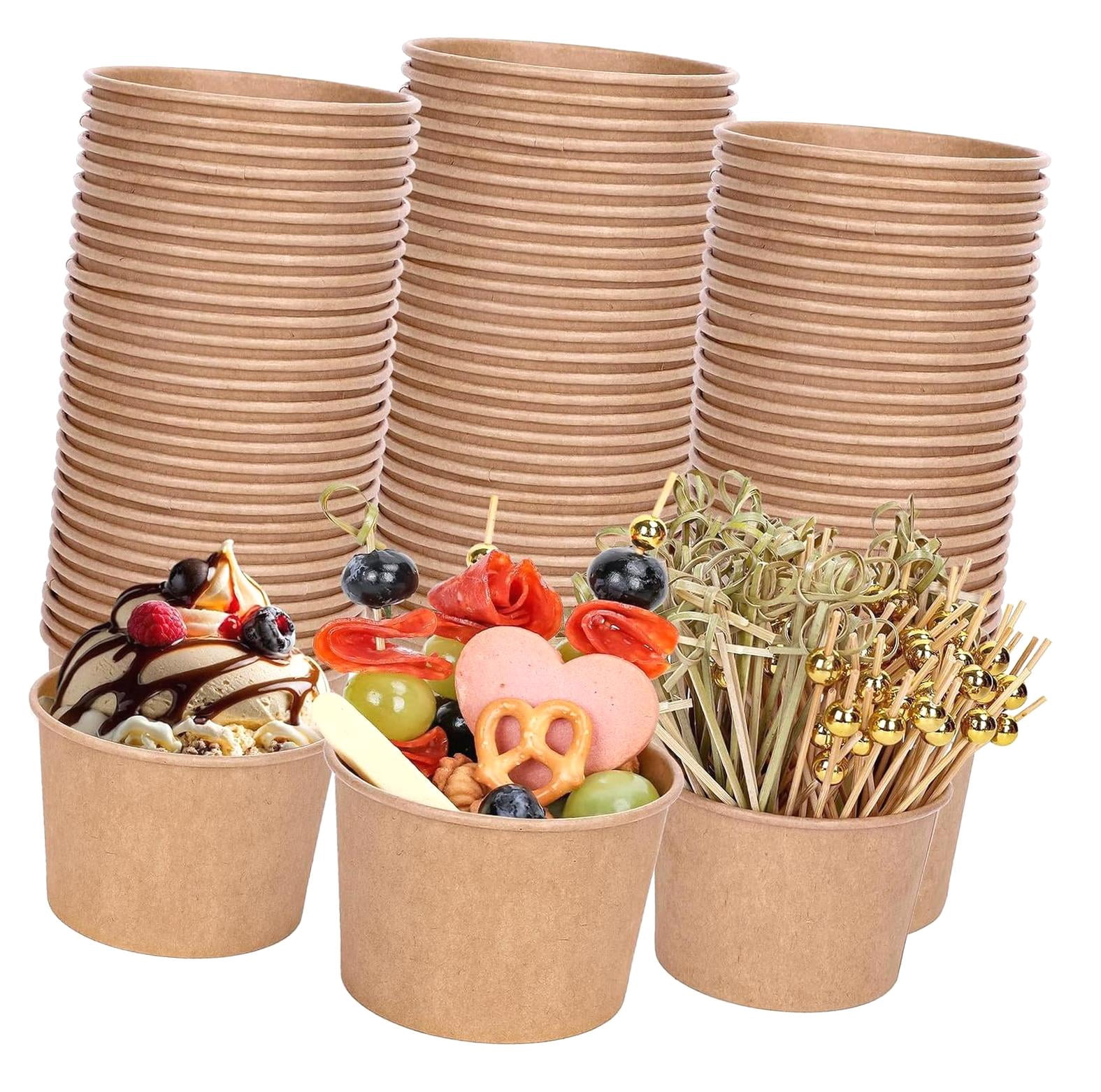 Coolnut 50 Set Take Out Food Containers Kraft Paper Bowls 9Oz ...