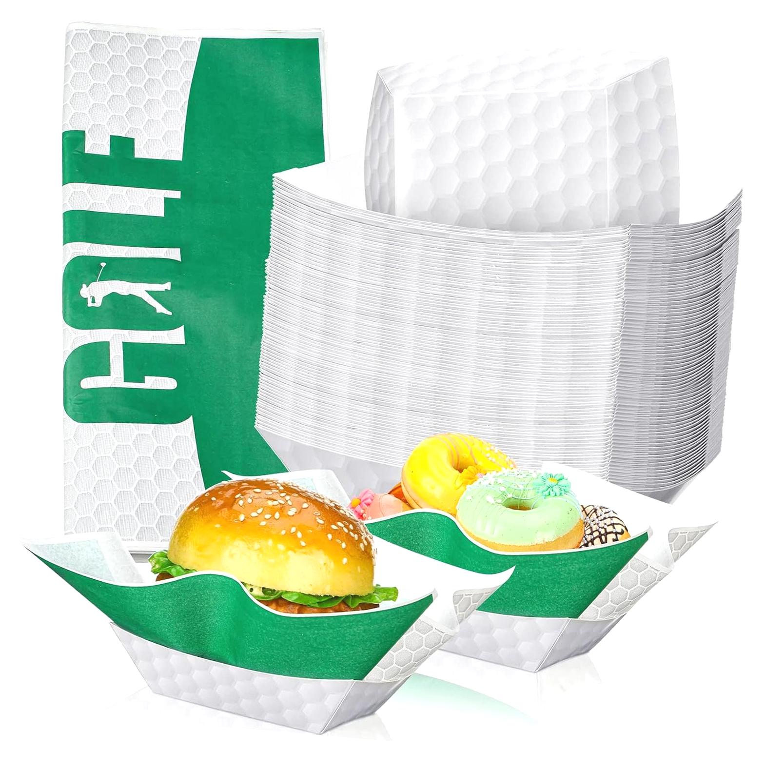 Coolnut 50 Sets Golf Themed Paper Trays - Includes Wax Paper Sheets for ...