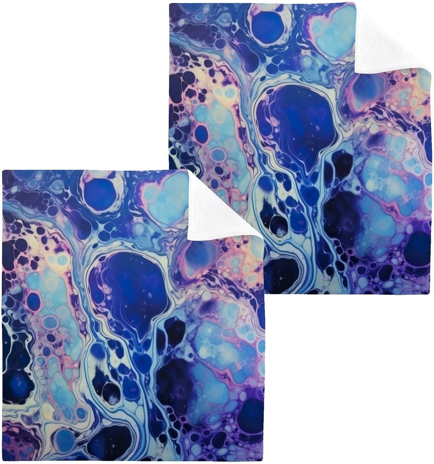 Coolnut 6 Pack Colorful Bubbles Pure Cotton Washcloths 12 x 12 Inch ...