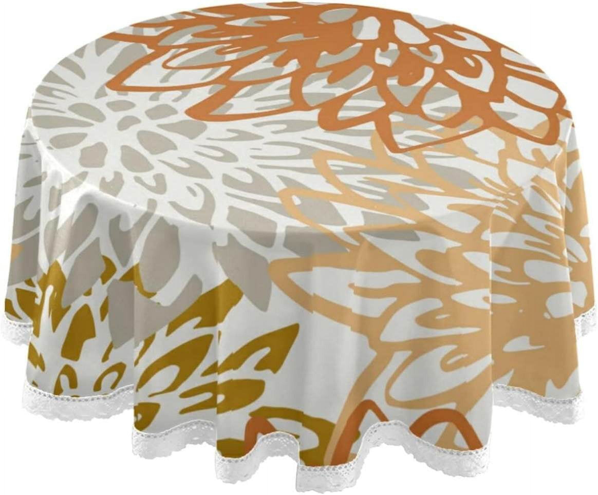 Coolnut 60" Beautiful Colorful Flower Texture Round Tablecloth, Table ...