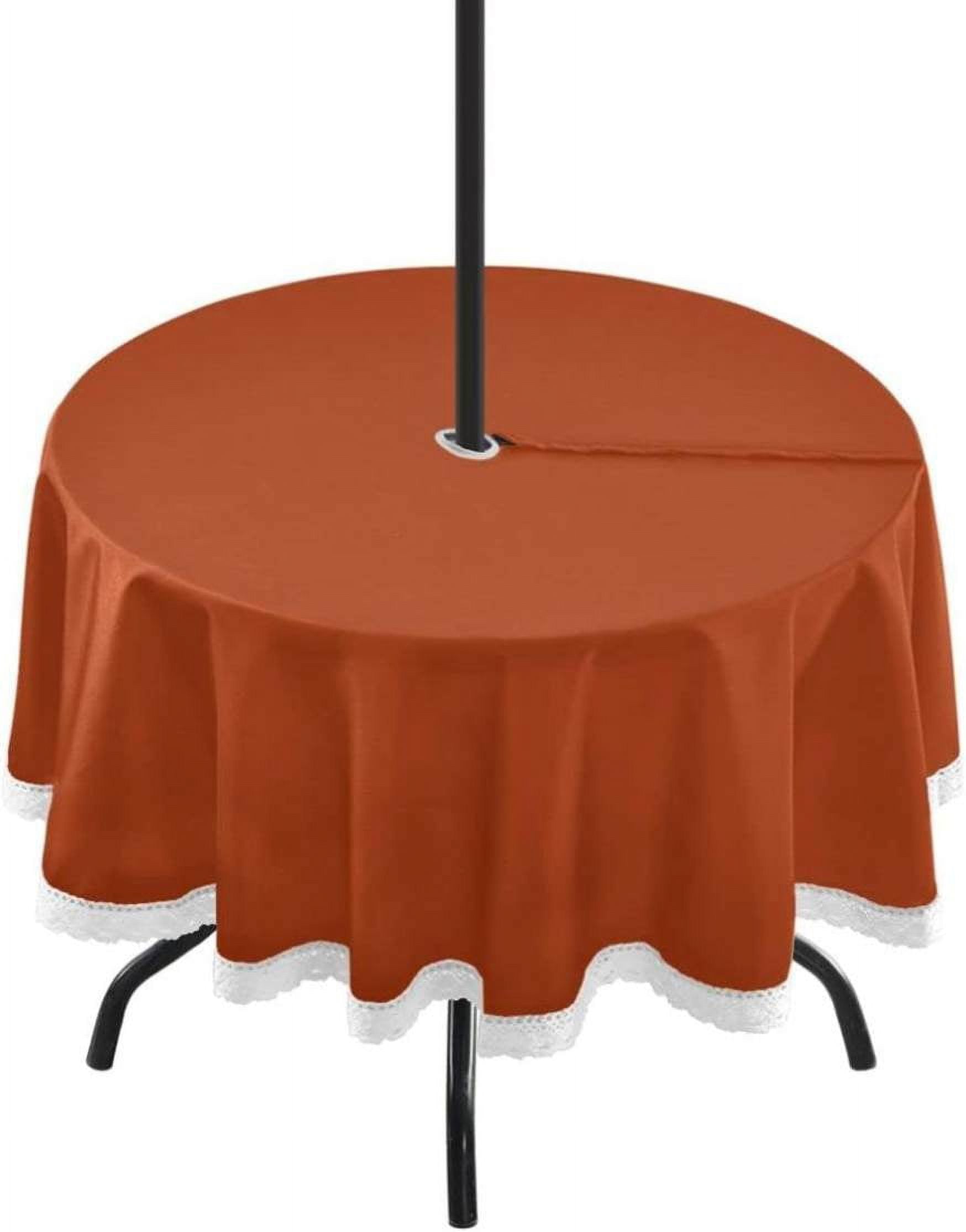 Coolnut 60" Solid Color Outdoor Tablecloth with Umbrella Hole and ...