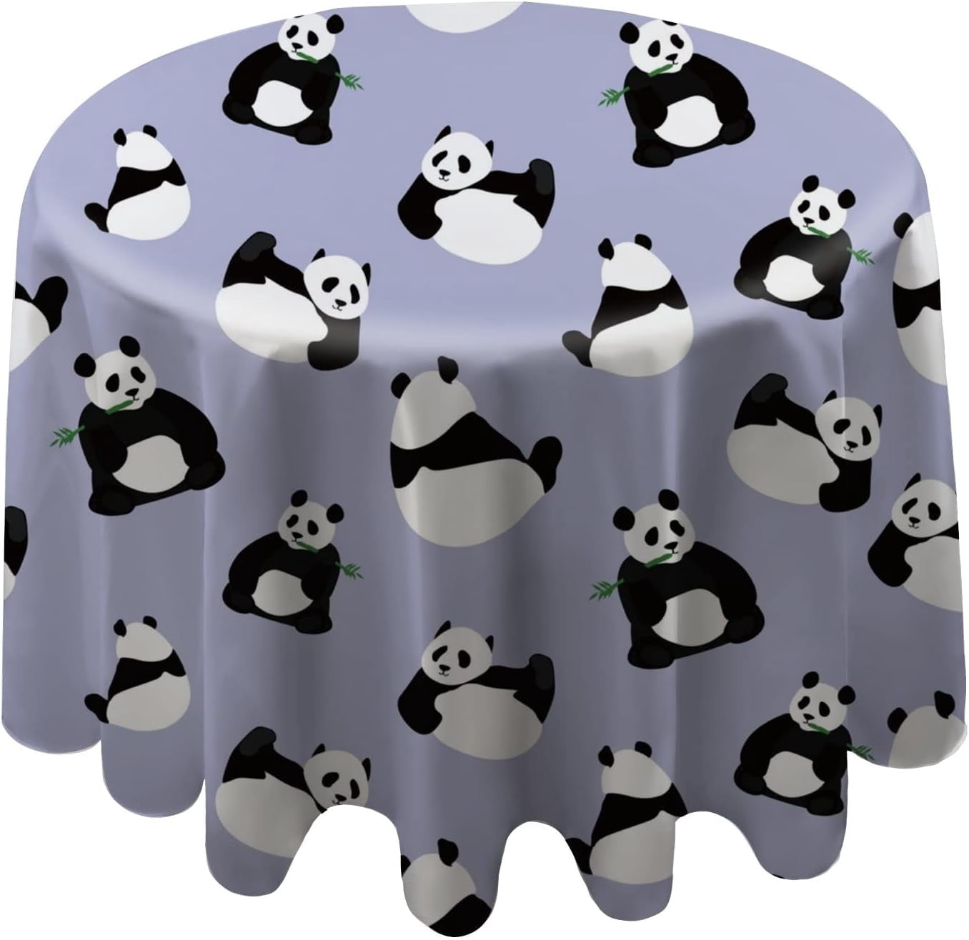 Coolnut 60"x60" Round Tablecloth, Cute Panda Pattern Modern Table Cover ...