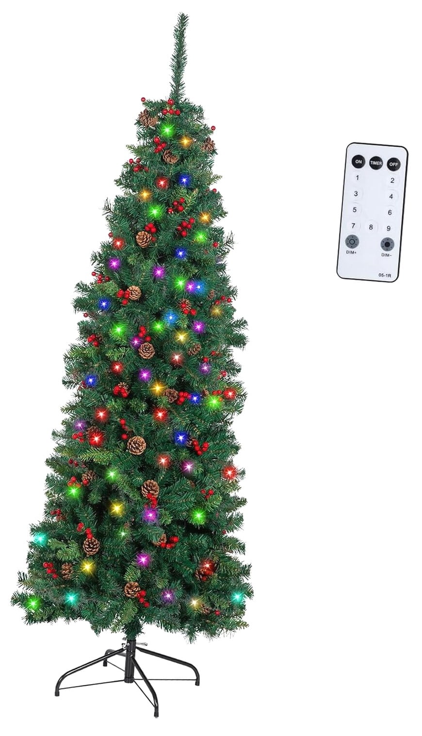 Coolnut 6FT Pre-Lit Christmas Tree with Remote Control and Timer ...