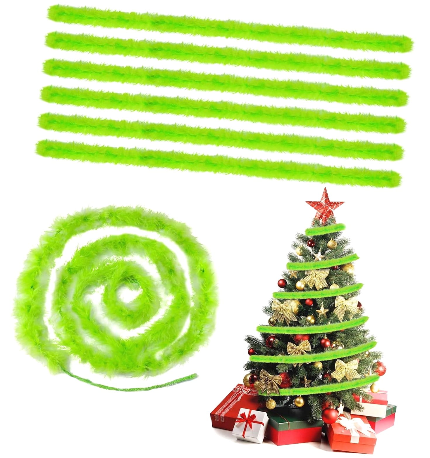 Coolnut 6Pcs Christmas Lime Garland Faux Xmas Tree Hanging Decorations ...
