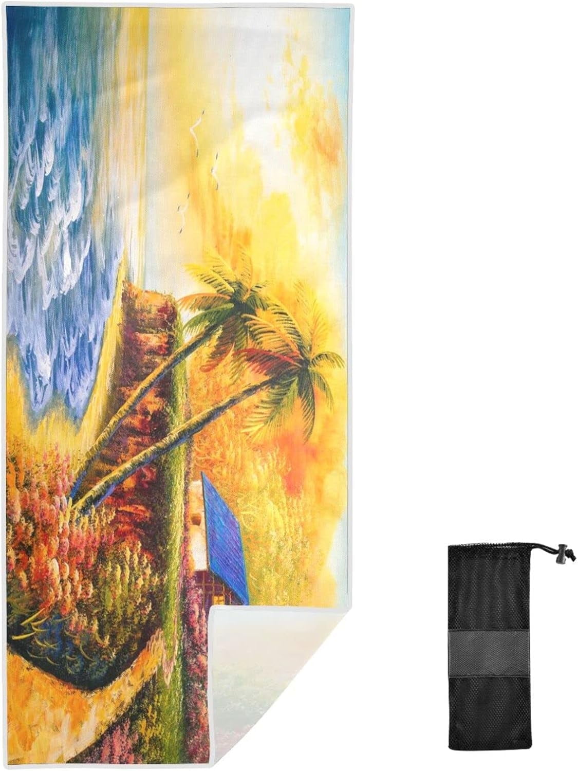Coolnut 71x31In Absorbent Beach Towel, Delicate and Easy to Wipe, for ...
