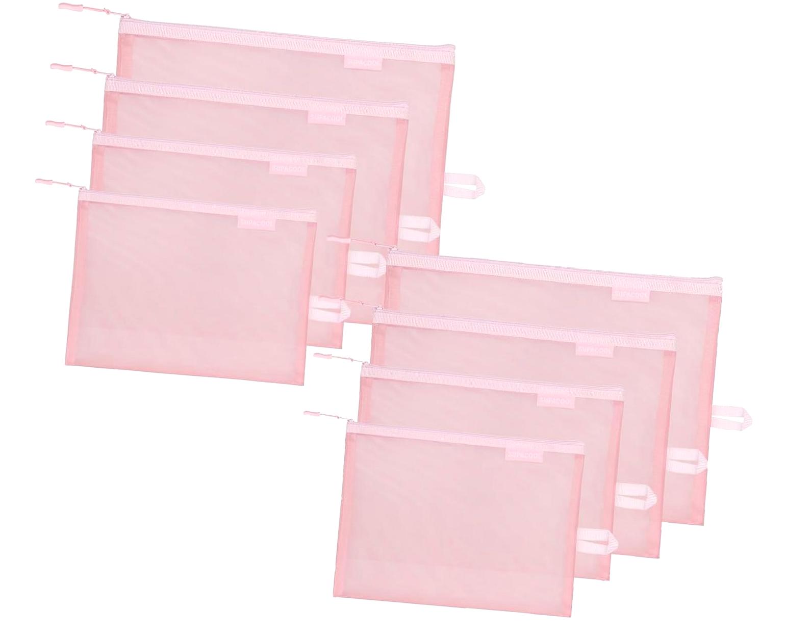 Coolnut 8-Piece Travel Mesh Makeup Bag Collection, Zippered Organizer ...
