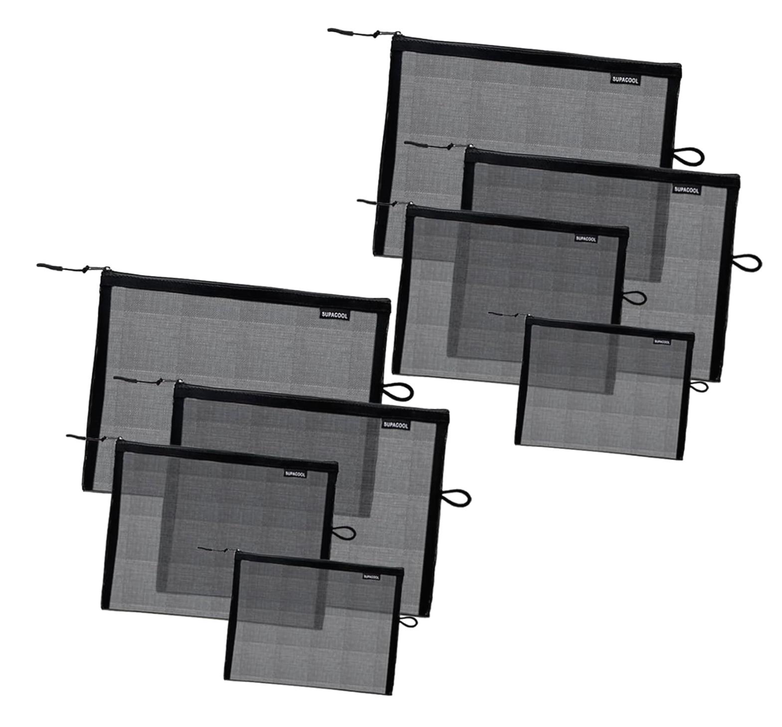 Coolnut 8-Piece Travel Mesh Makeup Bag Collection, Zippered Organizer ...