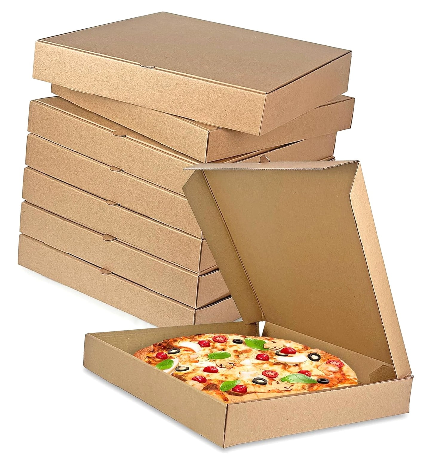 Coolnut 8 Pieces 14x14x2 Inch Pizza Boxes Corrugated Box For Homemade ...