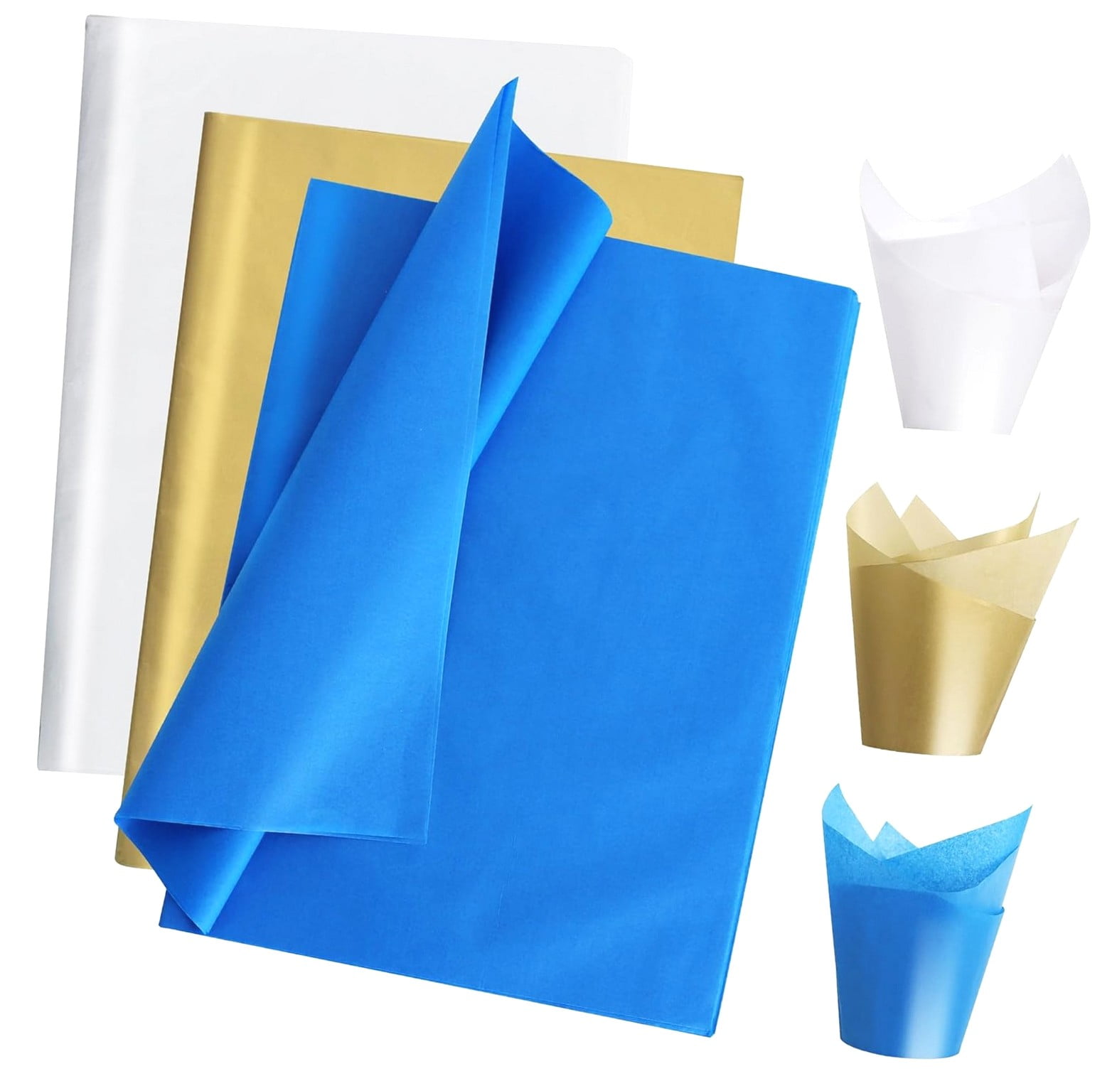 Coolnut 90 Sheets Blue White Tissue Paper Bulk, Tissue Paper for , 14 ...