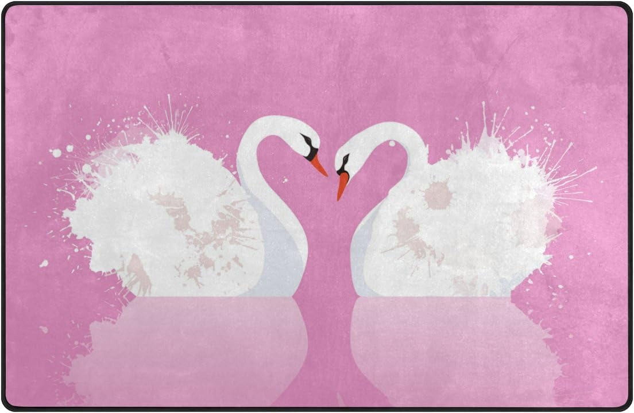 Coolnut A Pair of Swans Area Rug Pad 60 x 39 inch (5'x 3'3"), 100% ...