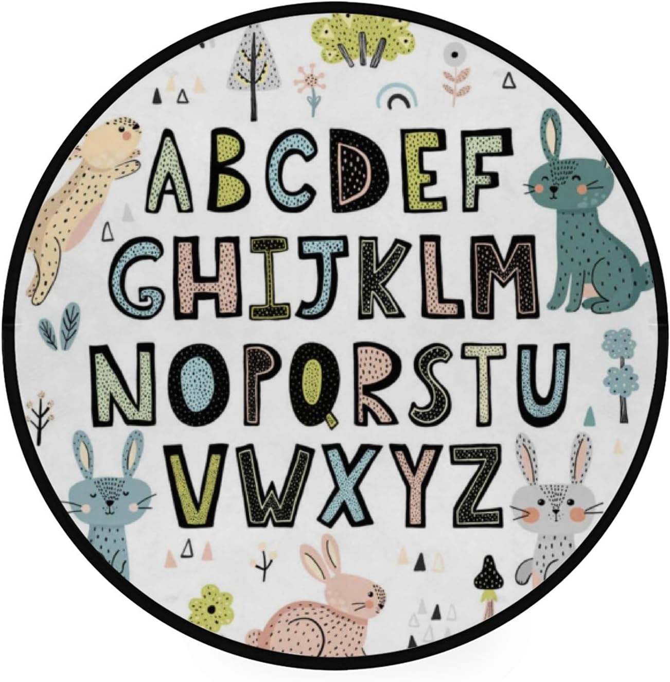Coolnut ABC Kids Play Mat Round, 4Ft Soft Coolnut Carpet Alphabet Cute ...