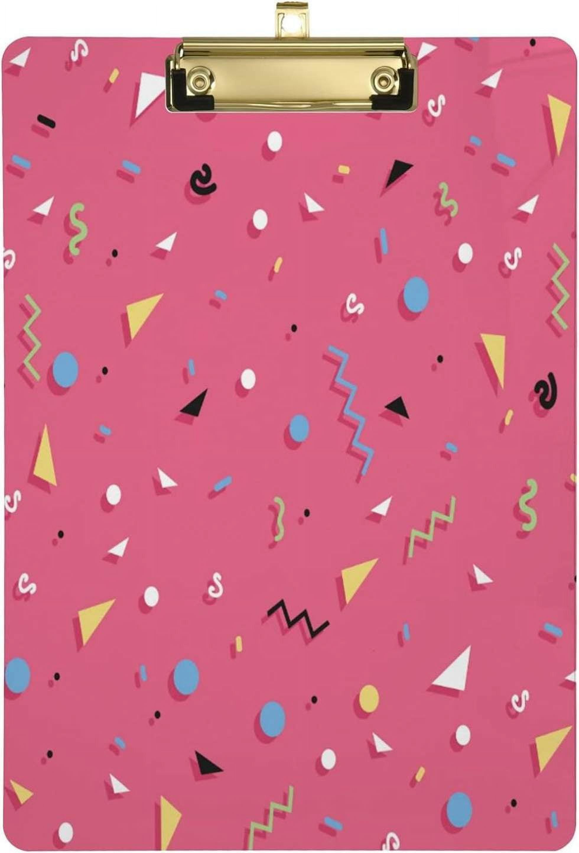 Coolnut Abstract Geometry Pink 12.5"x9" Clipboard, Acrylic Fashion ...