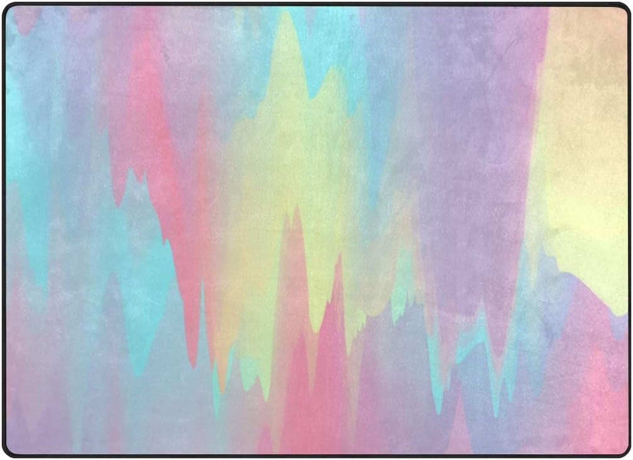 Coolnut Abstract Holographic Area Rug Carpet, Light Weight Polyester ...