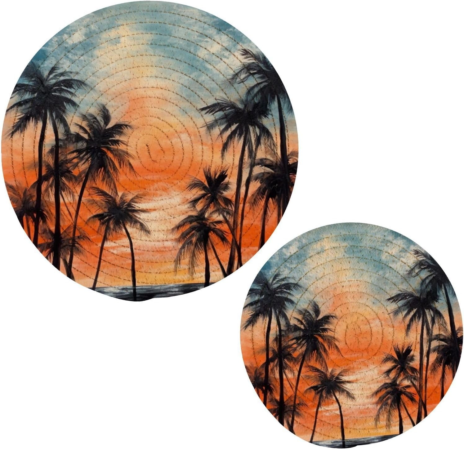 Coolnut Abstract Palm Trees Trivets Pot Holders Set of 2 Potholders for ...