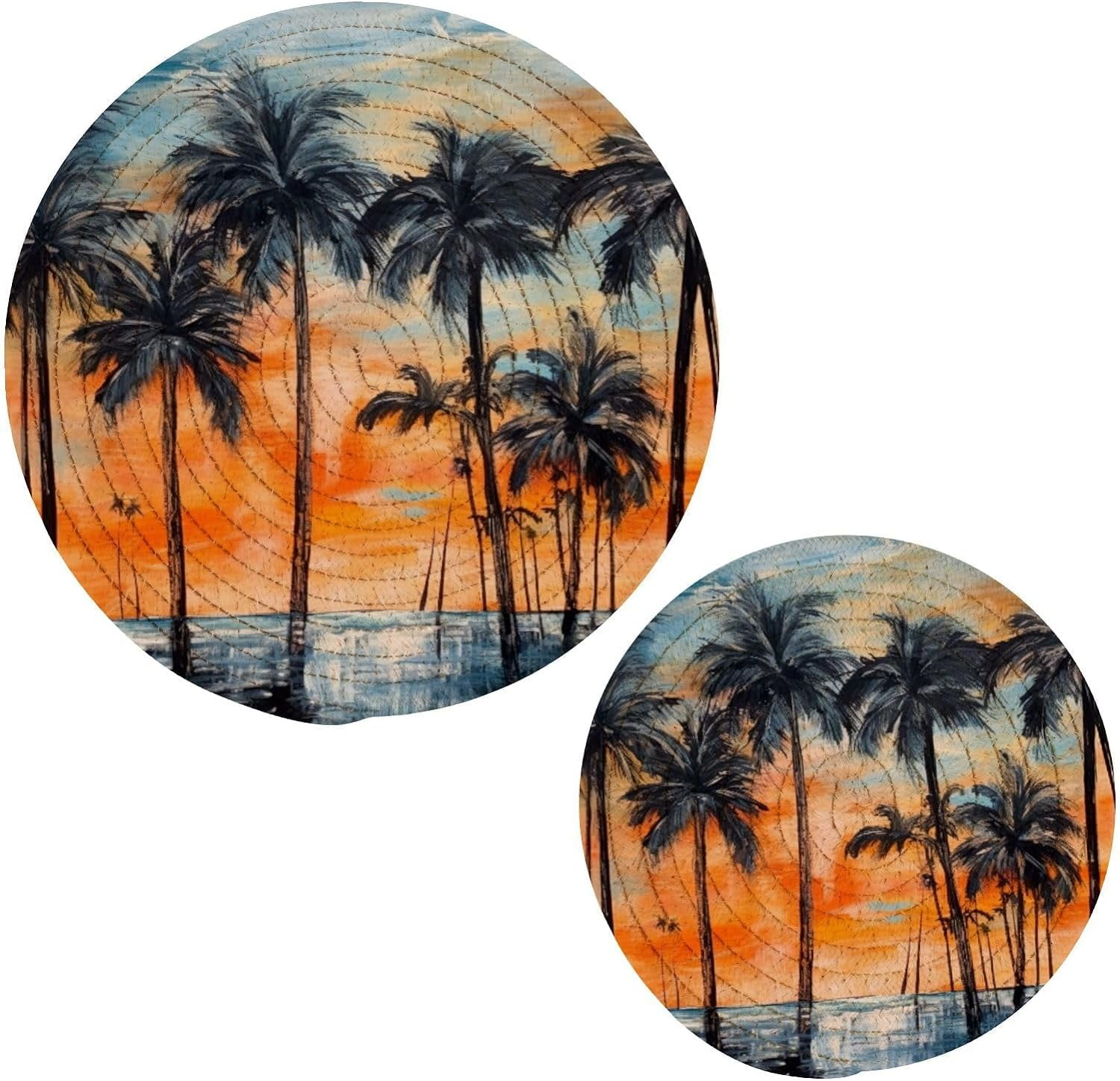 Coolnut Abstract Palm Trees Trivets Pot Holders Set of 2 Potholders for ...