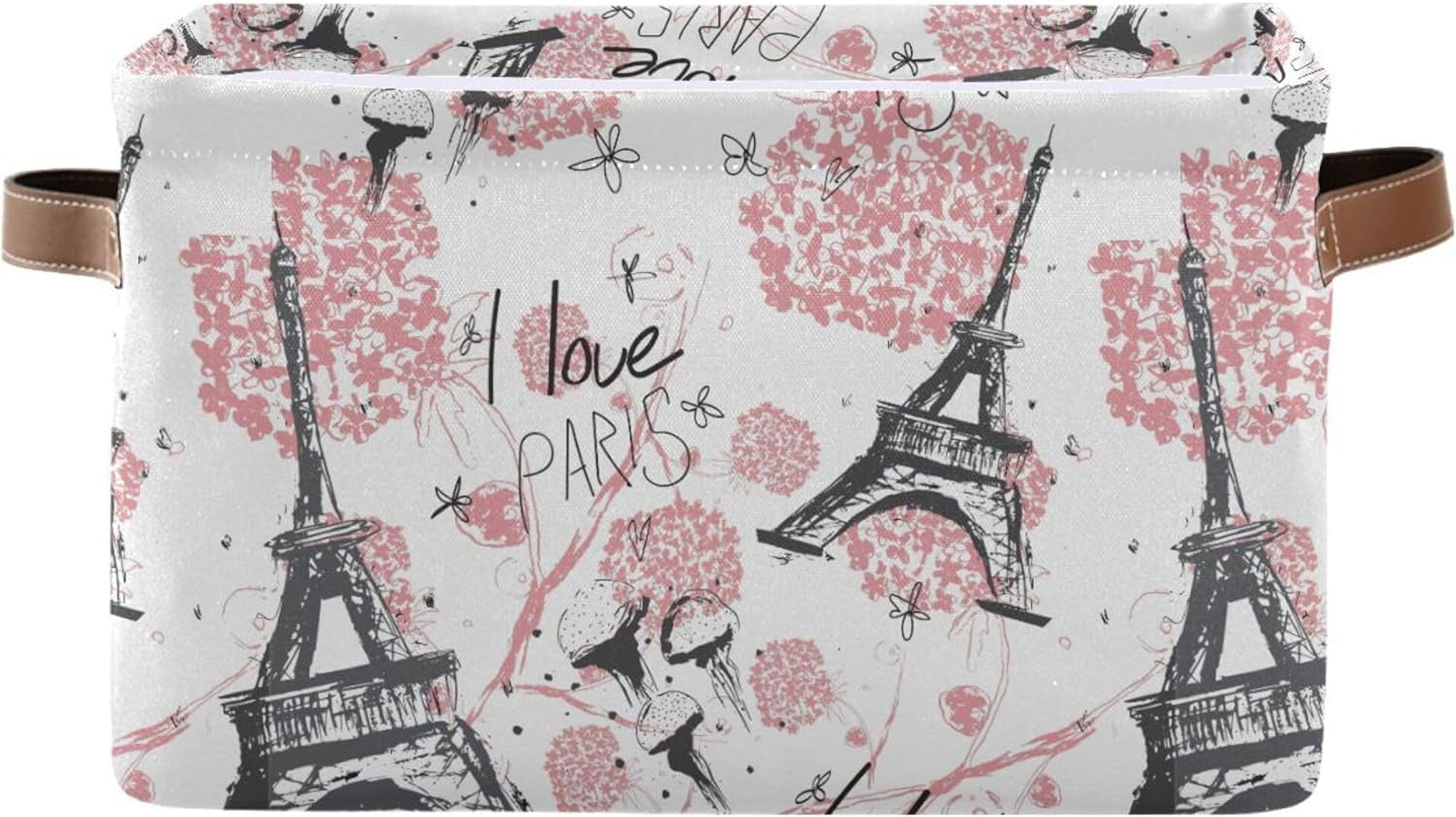 Coolnut Abstract Paris Storage Basket Foldable Storage Bin, Canvas ...