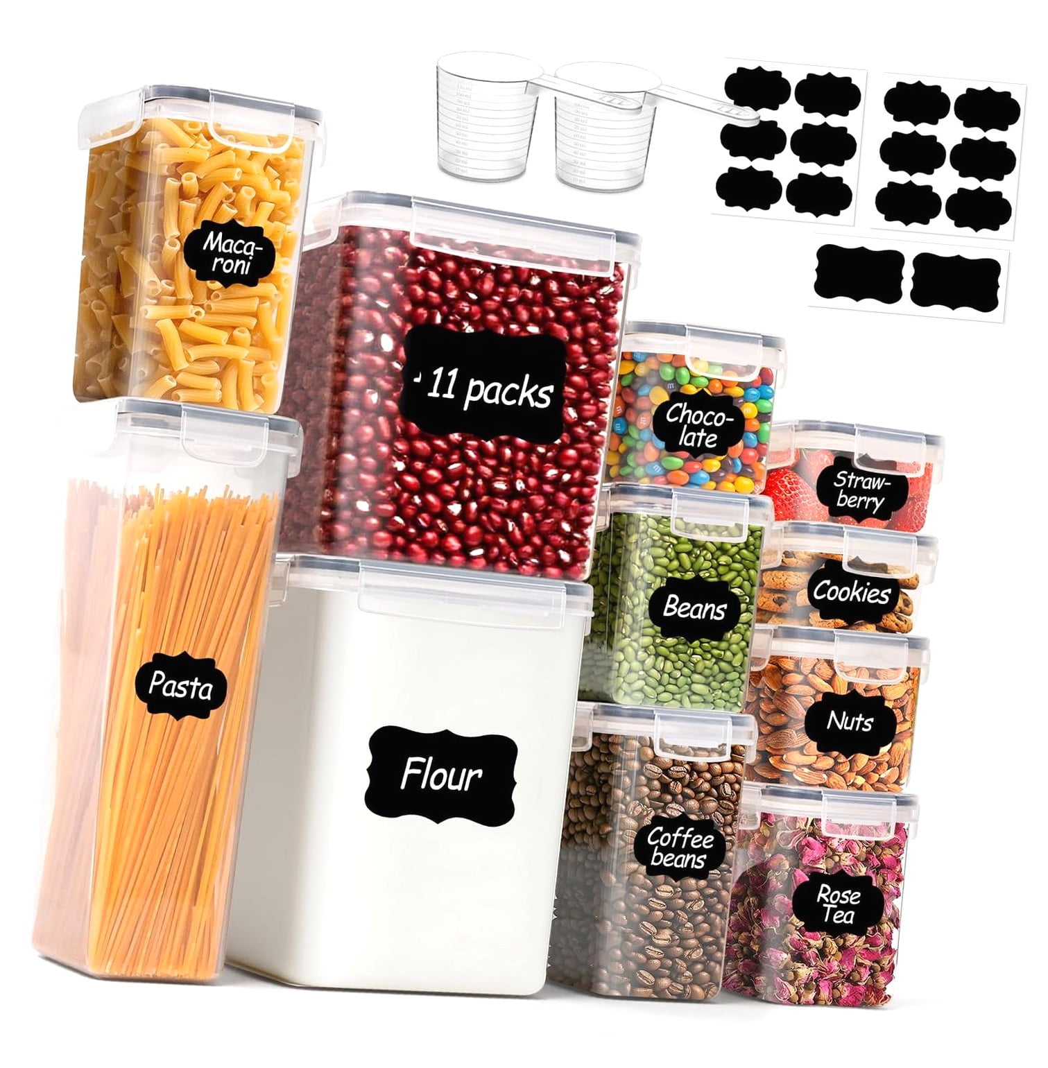 Coolnut Airtight Containers with , 11-Piece Canister Sets for Kitchen ...