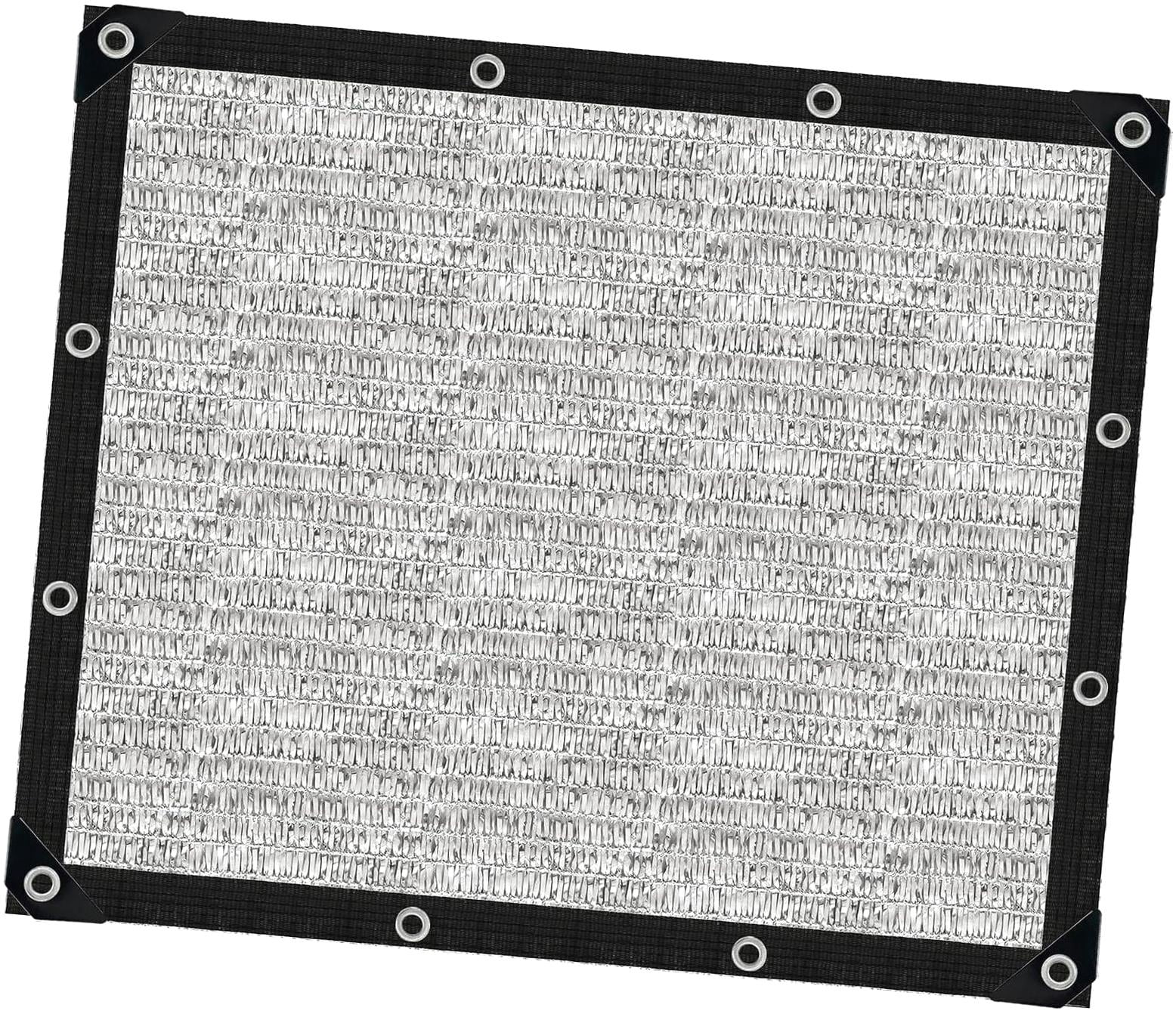 Coolnut Aluminum Shade Cloth 10x10', 80% Reflective Aluminum Tarp, Mesh ...