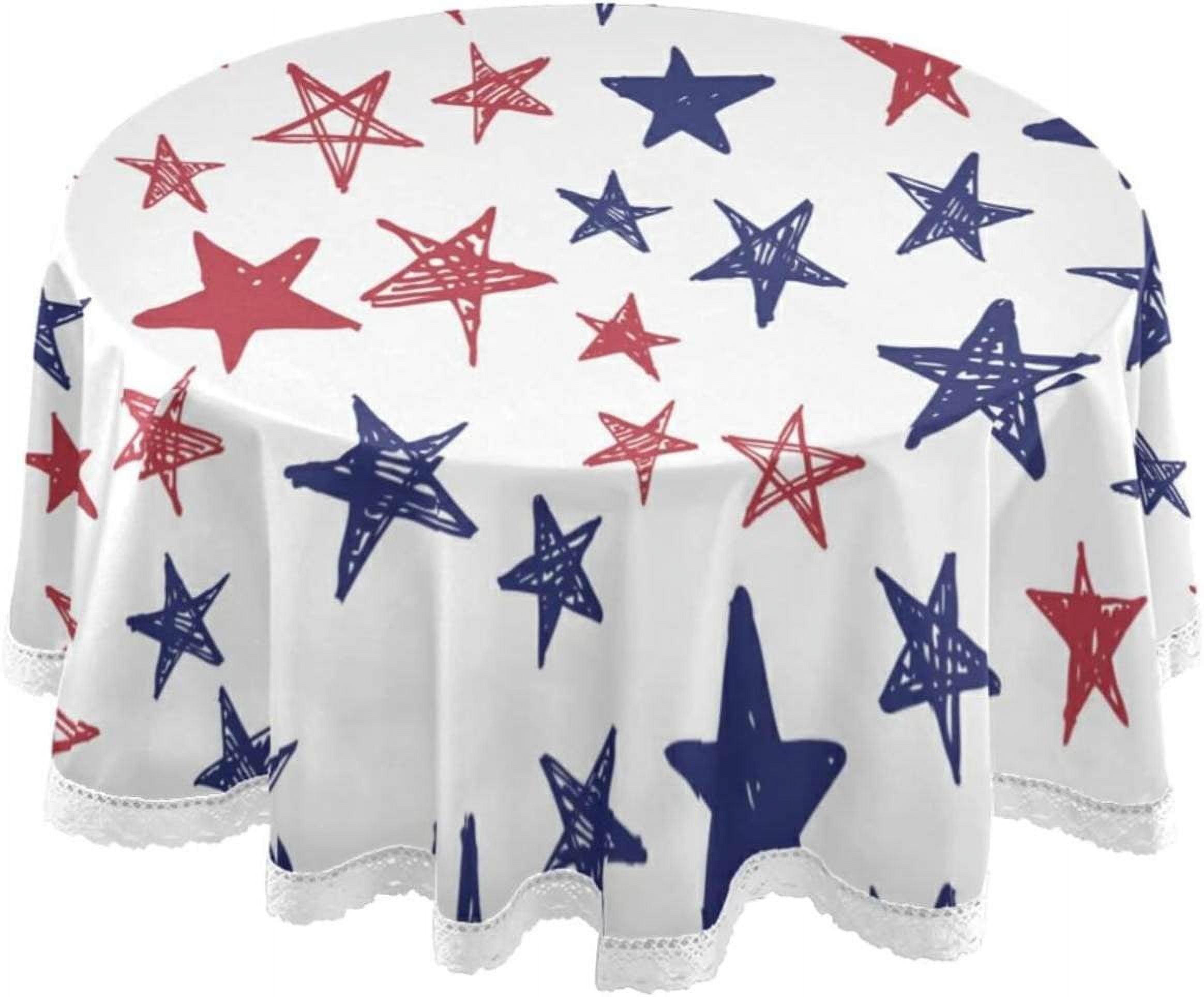 Coolnut American Flag Stars Round Tablecloth 60In,Round Table Cloth ...