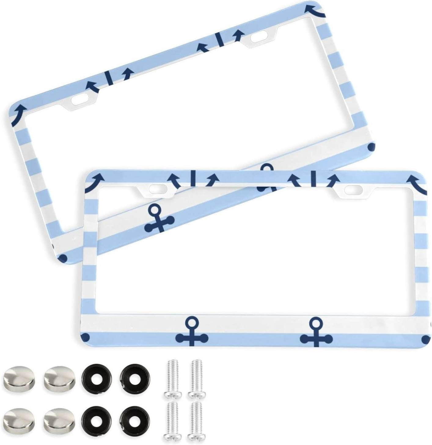 Coolnut Anchor License Plate Frames 2pcs, Aluminum Universal Car ...