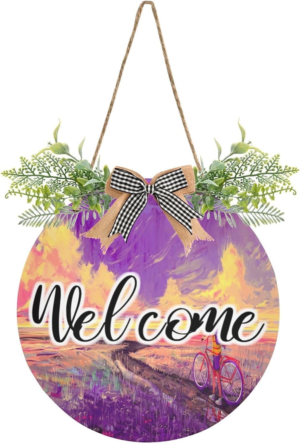 Coolnut Anime Boy in Landscape Front Door Round, Hanging Welcome Sign ...