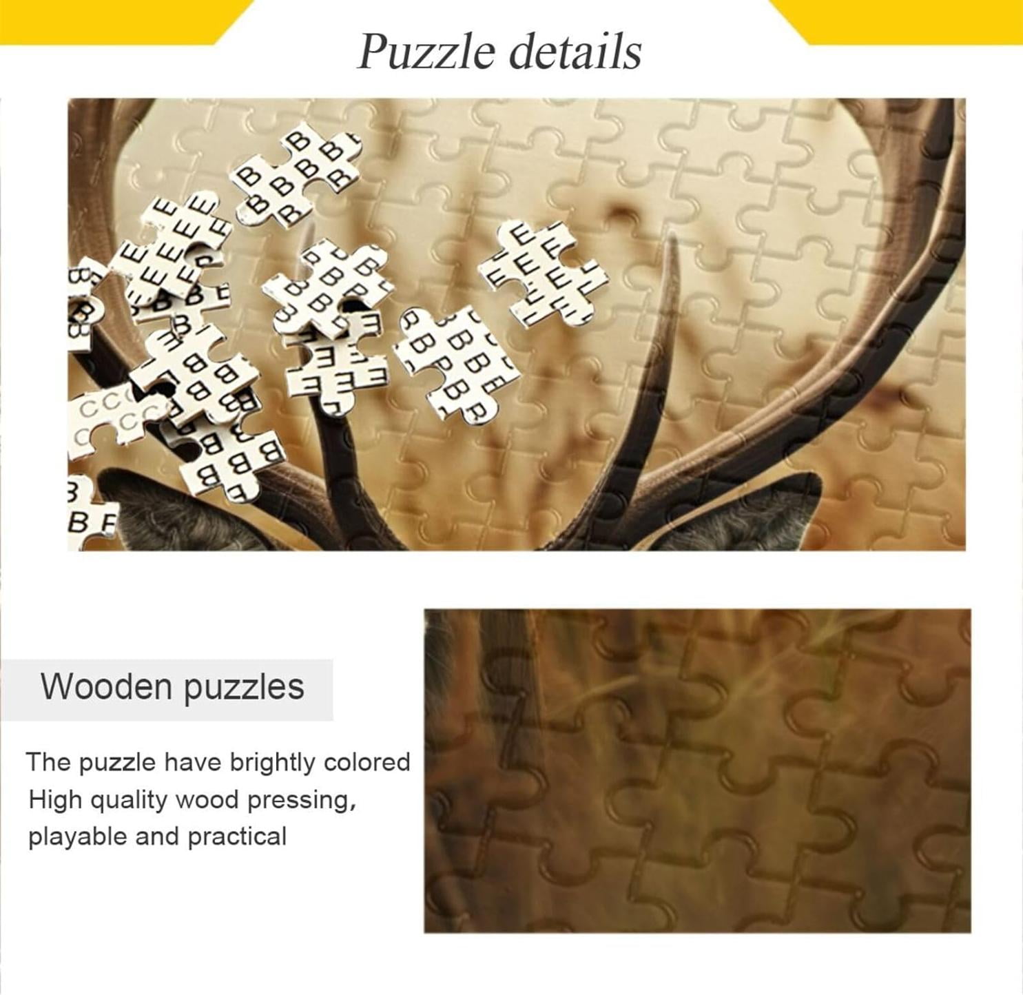 Coolnut Antler Deer Puzzles for Adults and Kids 500 Pieces, Wooden ...