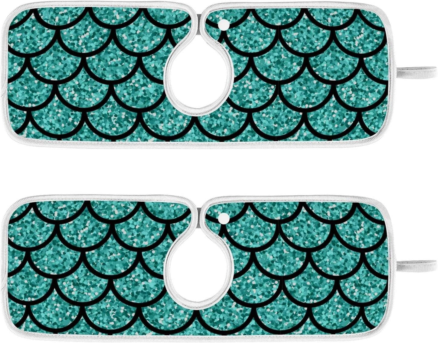 Coolnut Aquamarine Glitter Scales Sink Splash Guard for Faucet 2 Packs ...