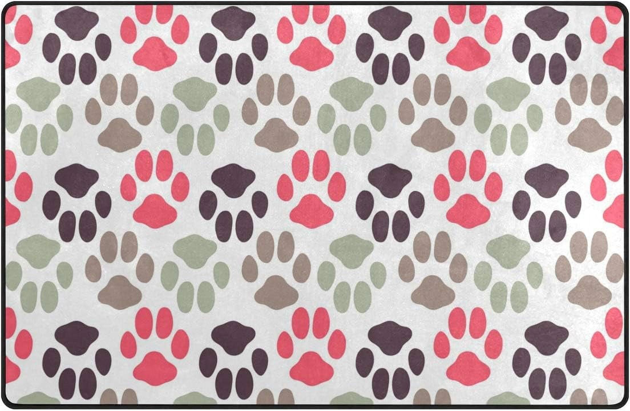 Coolnut Area Rug 60 x 39 inch (5'x 3'3"), Carpet Animal Footprint ...