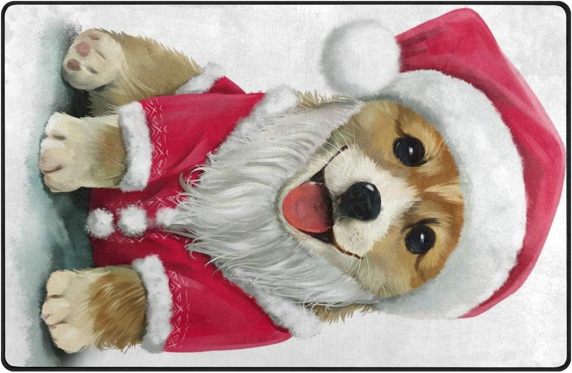 Coolnut Area Rug 60 x 39 inch (5'x 3'3"), Carpet Corgi Christmas ...