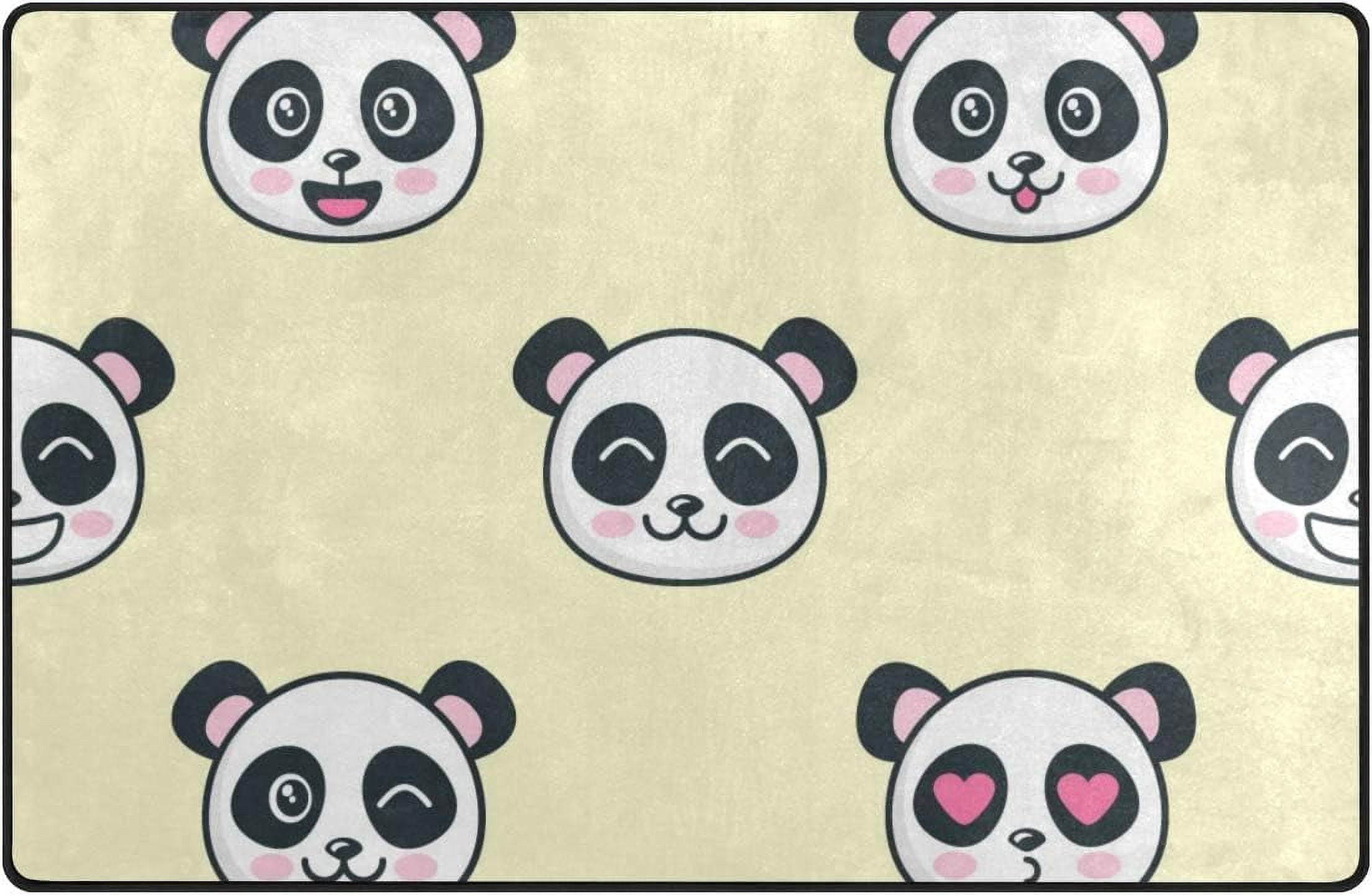 Coolnut Area Rug 60 x 39 inch (5'x 3'3"), Carpet Cute Panda Faces ...