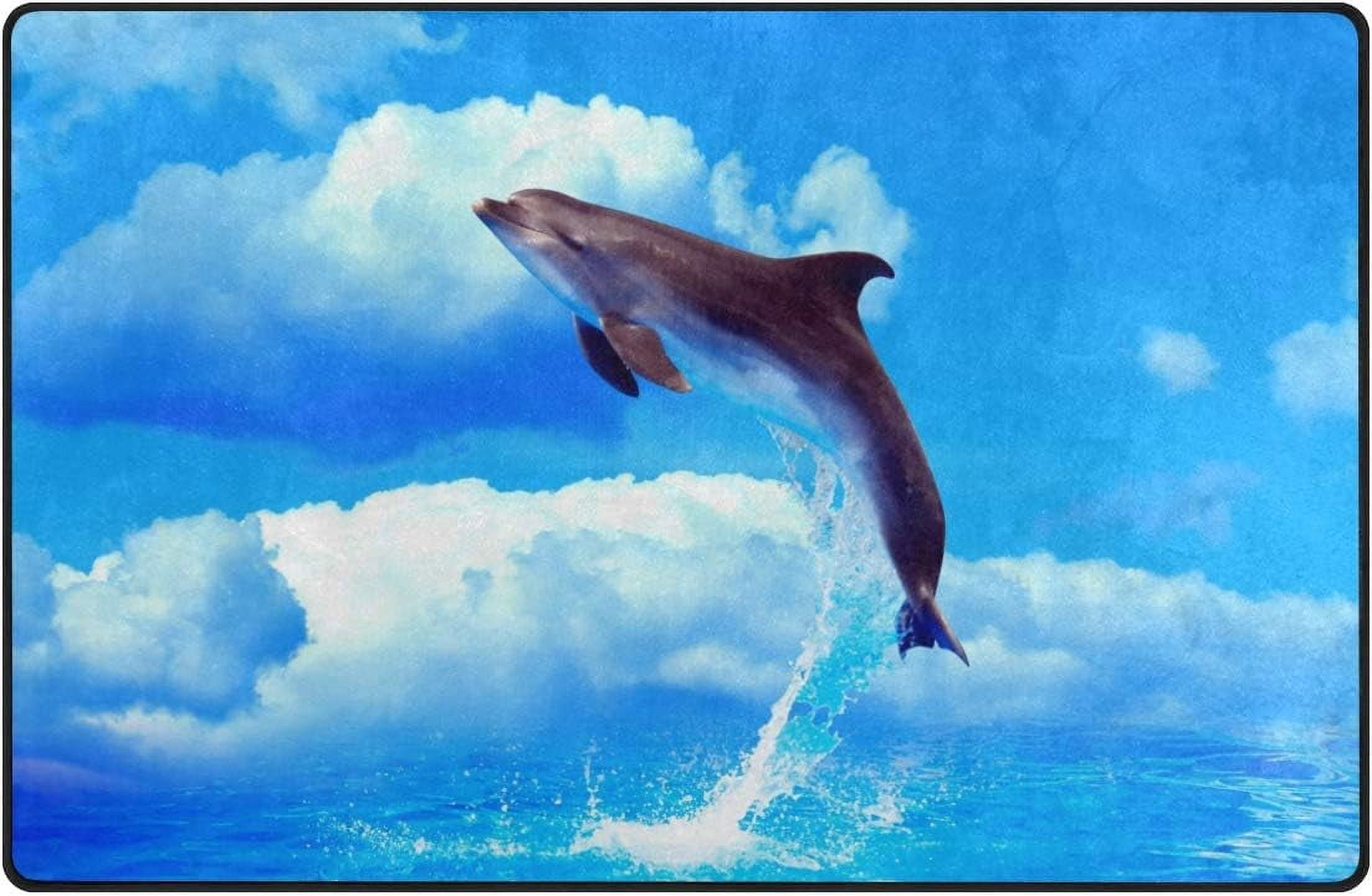 Coolnut Area Rug 60 x 39 inch (5'x 3'3"), Carpet Dolphin Jump from ...