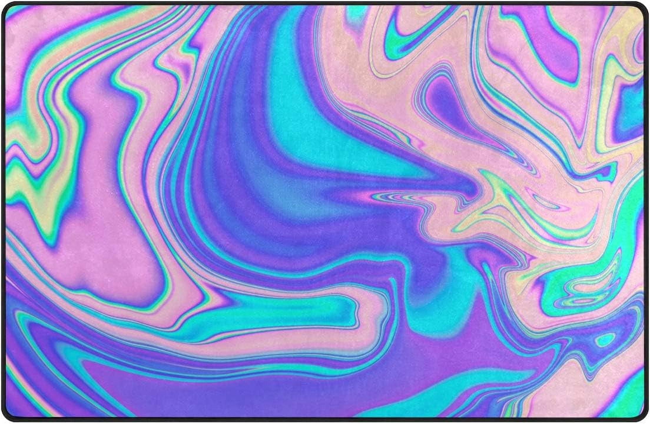 Coolnut Area Rug 60 x 39 inch (5'x 3'3"), Carpet Marbled Holographic ...