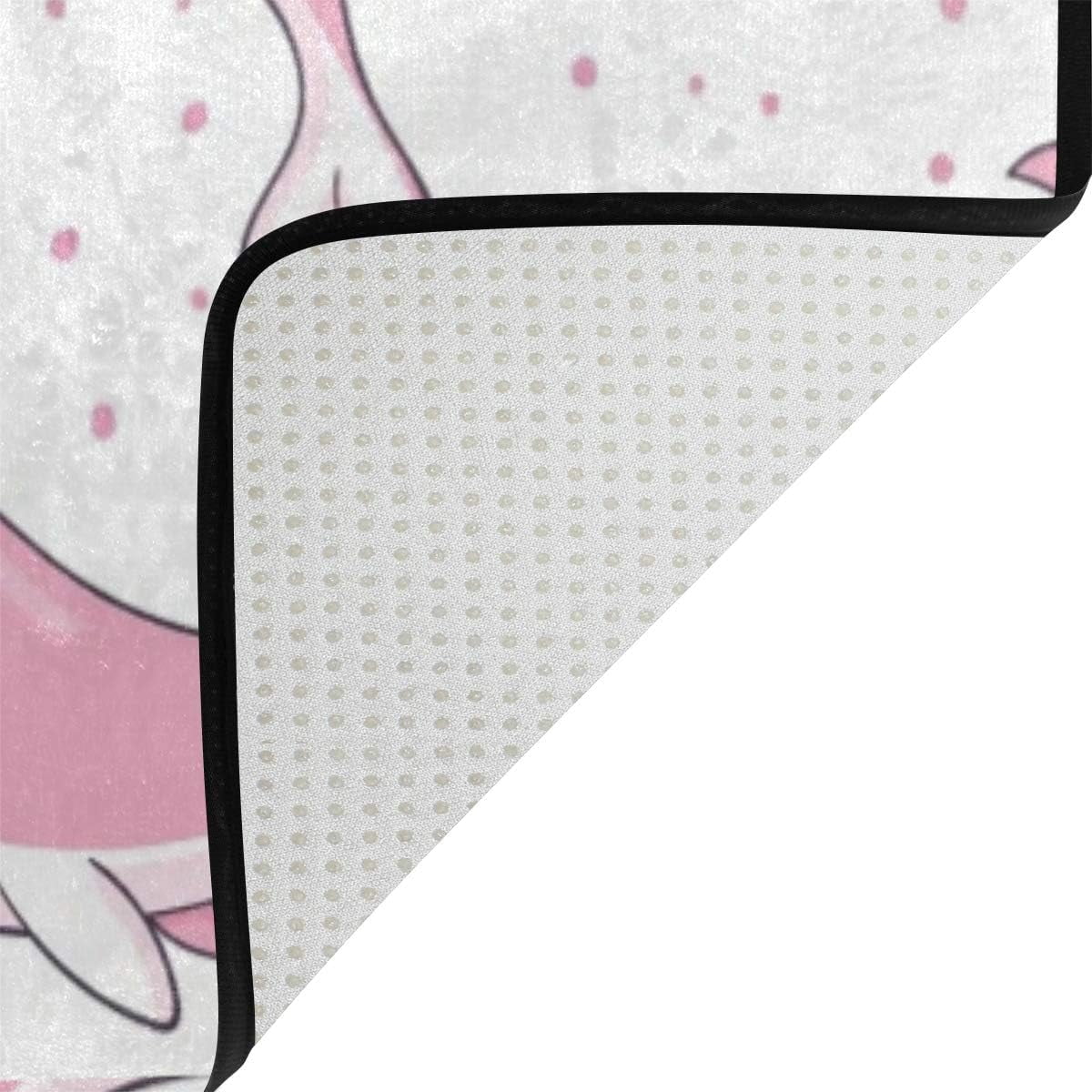 Coolnut Area Rug 60 x 39 inch (5'x 3'3"), Carpet Pink Whales Sharks ...